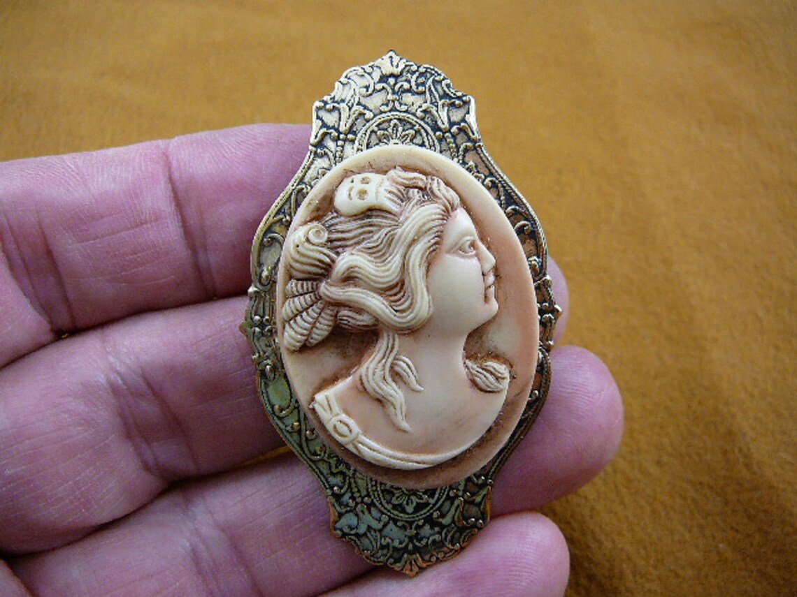Psyche Greek Mythology Medusa Lady Woman CAMEO Pin Pendant - Etsy