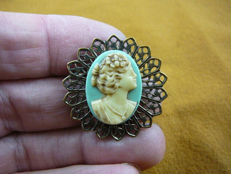 Lady Woman With Unturned Face With Flowers in Her Hair CAMEO - Etsy
