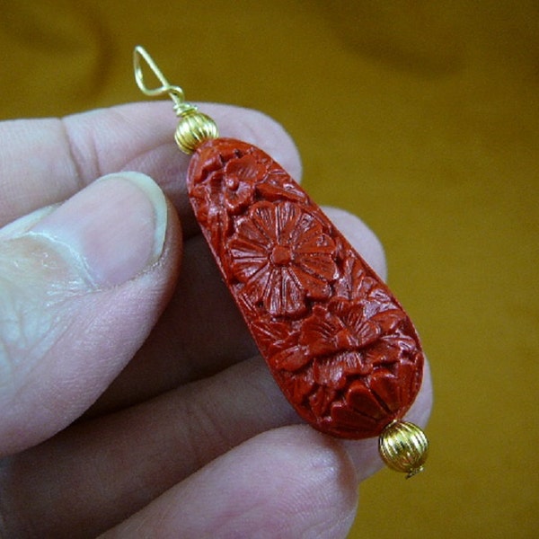 Cinnabar Pendant - Etsy