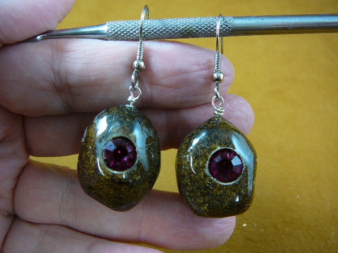 Real Moose POOP Doo Doo Turd Bling Hot Pink Rhinestone Silver Tone Wire ...