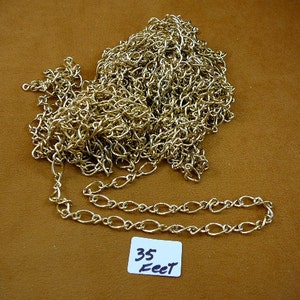 Bulk 35 (thirty-five) Feet Gold Color Brass Chain Footage Wholesale ...