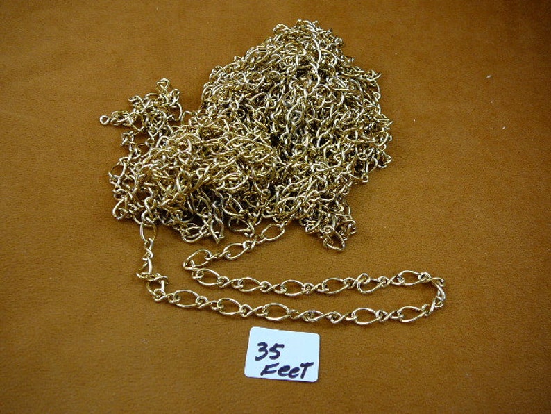 Bulk 35 (thirty-five) Feet Gold Color Brass Chain Footage Wholesale ...