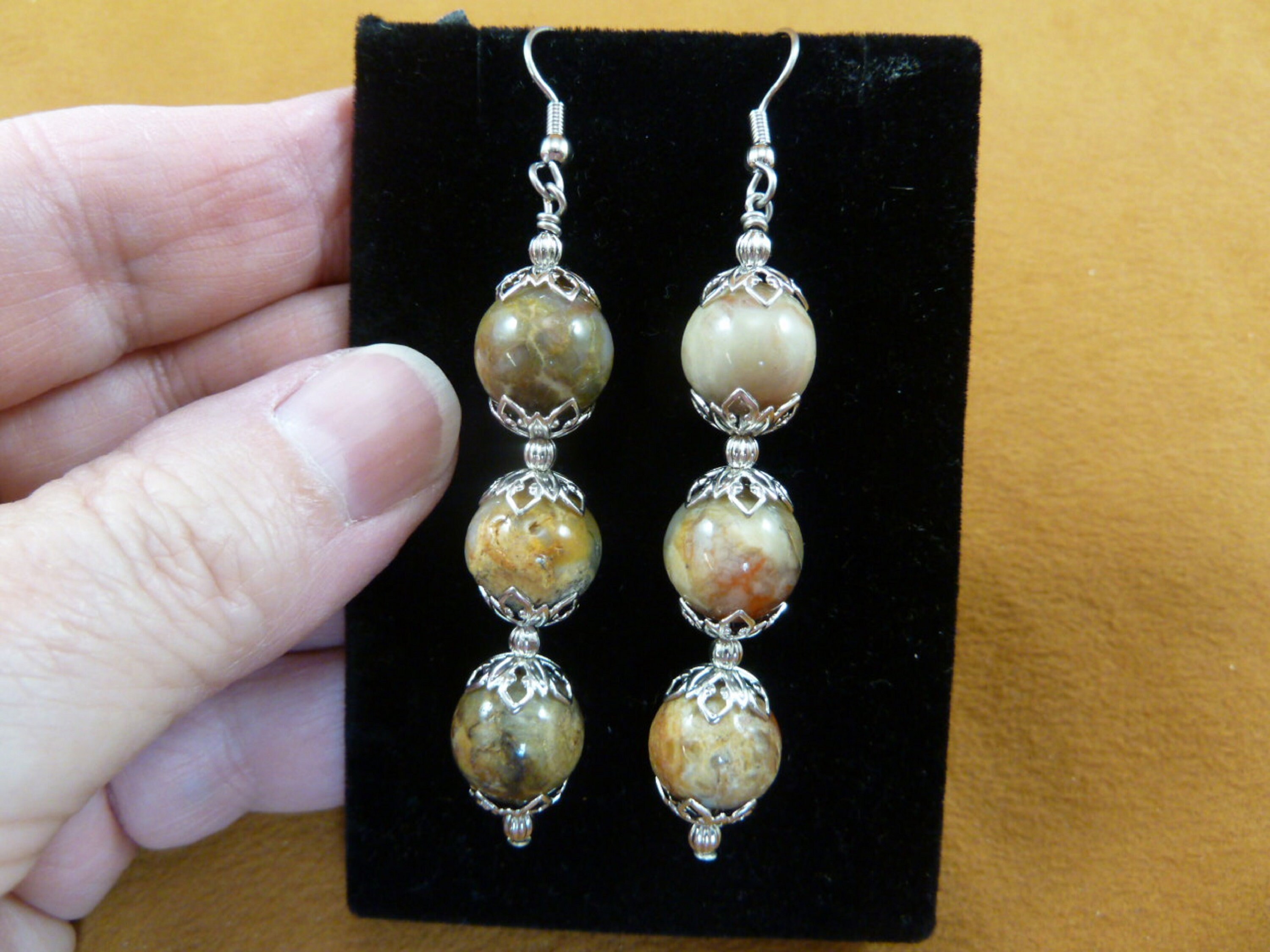 12 Mm Real DINOSAUR POOP Three Bead Silver Wire Dangle - Etsy