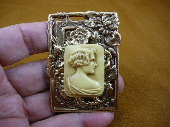 Glenn Close Woman Ivory Cameo Art Deco Rectangle Layered | Etsy