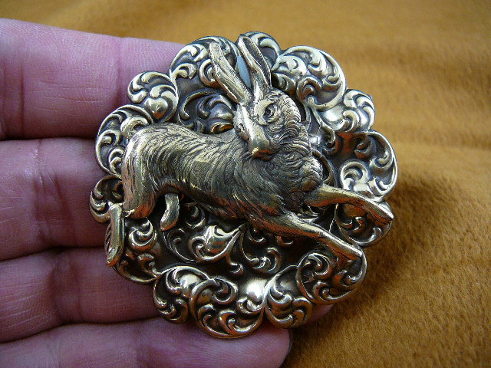 Bunny Rabbit Fufu Foofoo Victorian Repro Brass Pin Pendant I Love ...