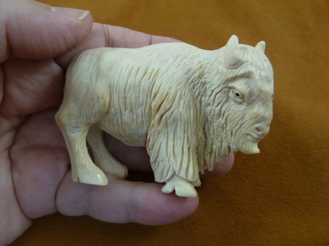Albino Buffalo of Shed ANTLER Figurine on Wood Base Bali Detailed ...