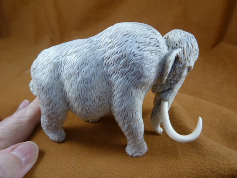 XL Single White Gray Wooly Mammoth Standing Figurine Bali - Etsy