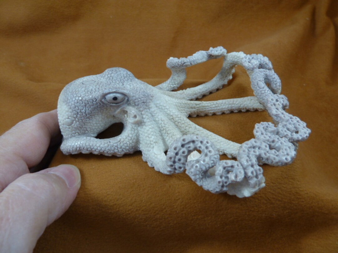 Large White Octopus of Shed ANTLER Figurine Bali Detailed Carving of ...