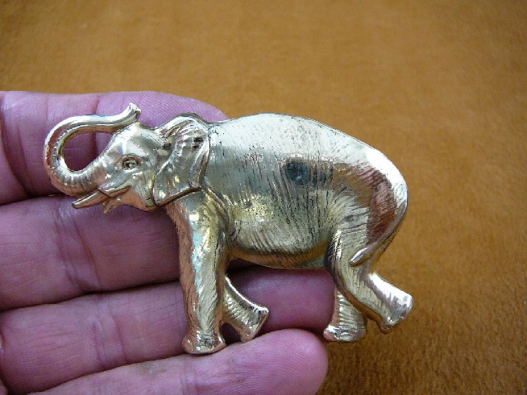 Extra Large ELEPHANT Walking With Trunk up Victorian Repro Brass Pin ...