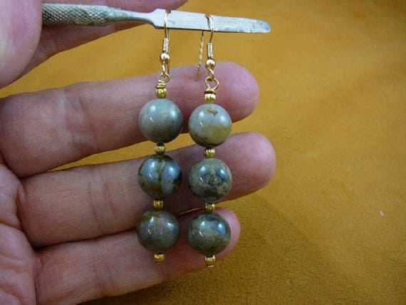 12 Mm Real DINOSAUR POOP Three Bead Gold Wire Dangle Beaded | Etsy