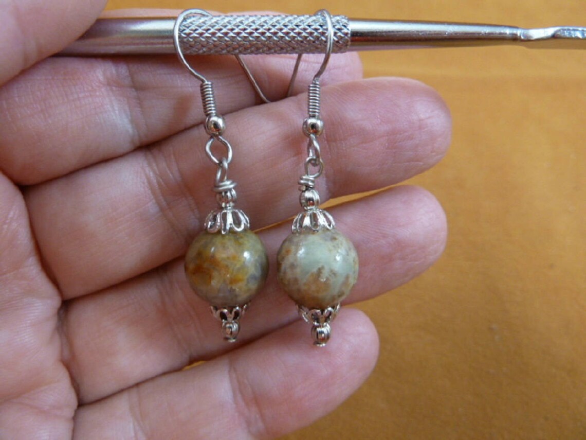 12 Mm Real DINOSAUR POOP Bead Silver Filigree Cap Beaded - Etsy