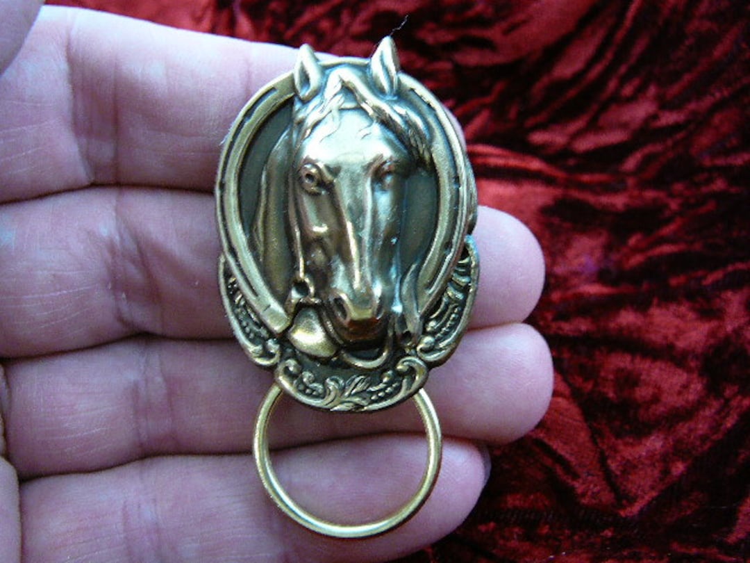 Horse Horseshoe Shoe Oval Scrolled Brass Eyeglass Pin Pendant ID Badge Holder E-338 - Etsy