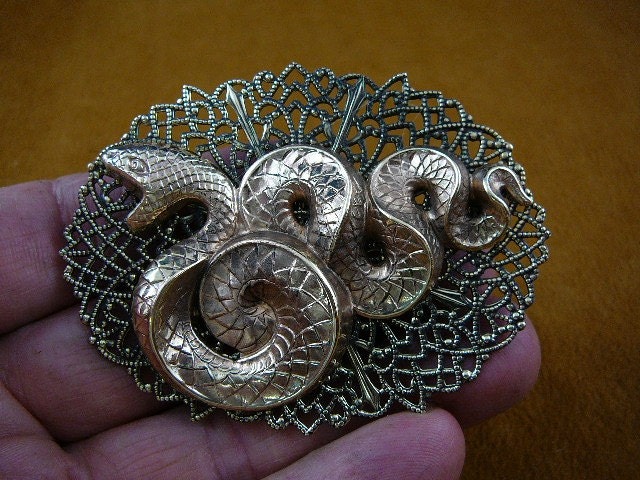Snake Snakes Reptile Lover Love Reptiles Victorian Repro Brass Pin ...