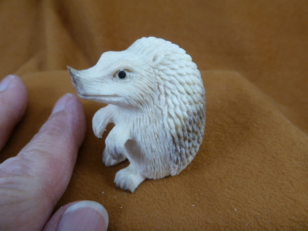 Hedgehog of Shed ANTLER Figurine Bali Detailed Carving of Shed Moose ...