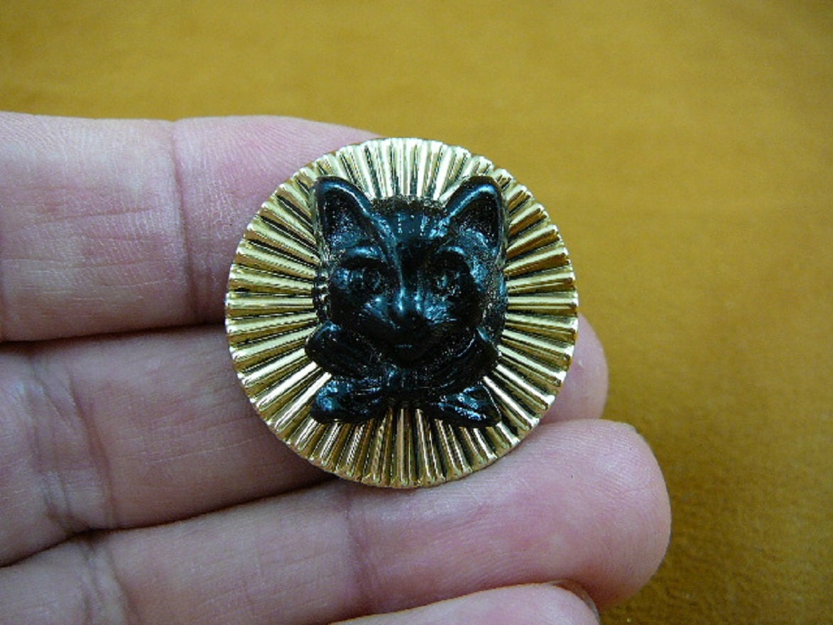 Little Black Cat I Love Cats Little Baby Kitten With Bow CAMEO Pin ...