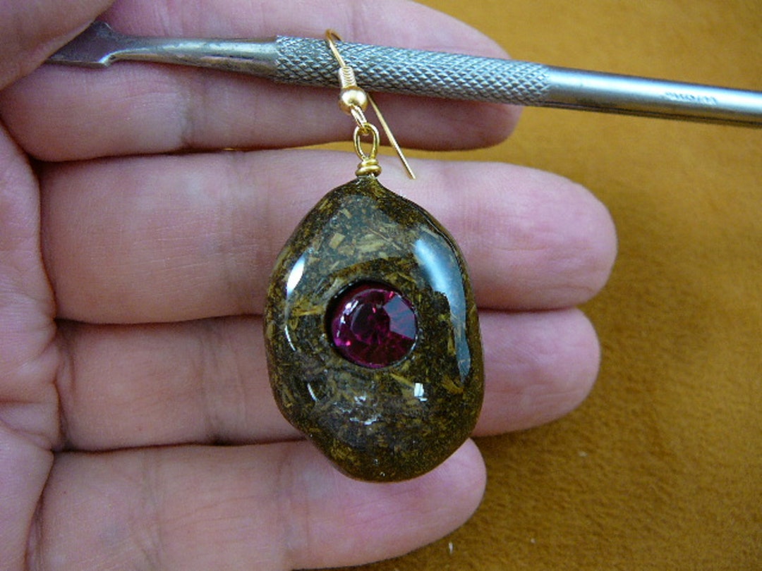 Real Moose POOP Doo Doo Turd Bling Hot Pink Rhinestone Gold Tone Wire ...