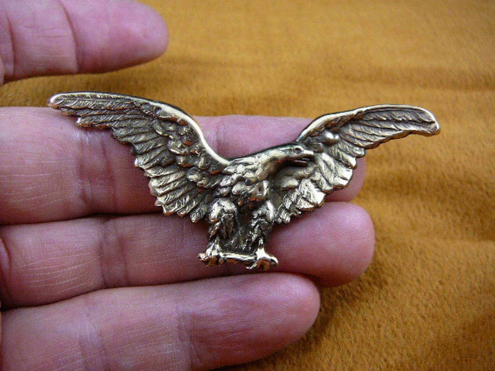 Bald Eagle Flying Victorian Brass Brooch Pin Pendant I Love - Etsy