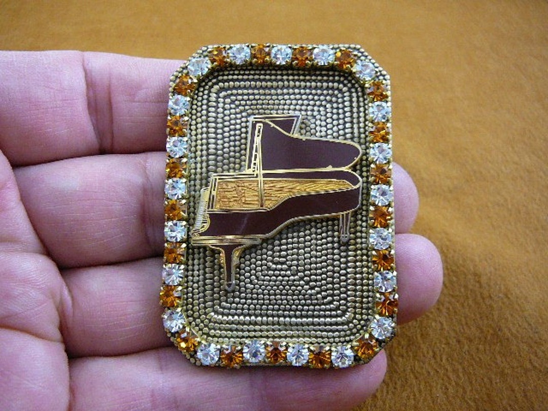 Steinway Piano Mini BROWN Instrument Brass Pin Pendant Victorian Repro ...