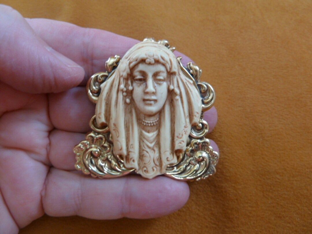 Lady Woman Mysterious Gypsy With Hair Down Wearing Veil Ivory Colored ...