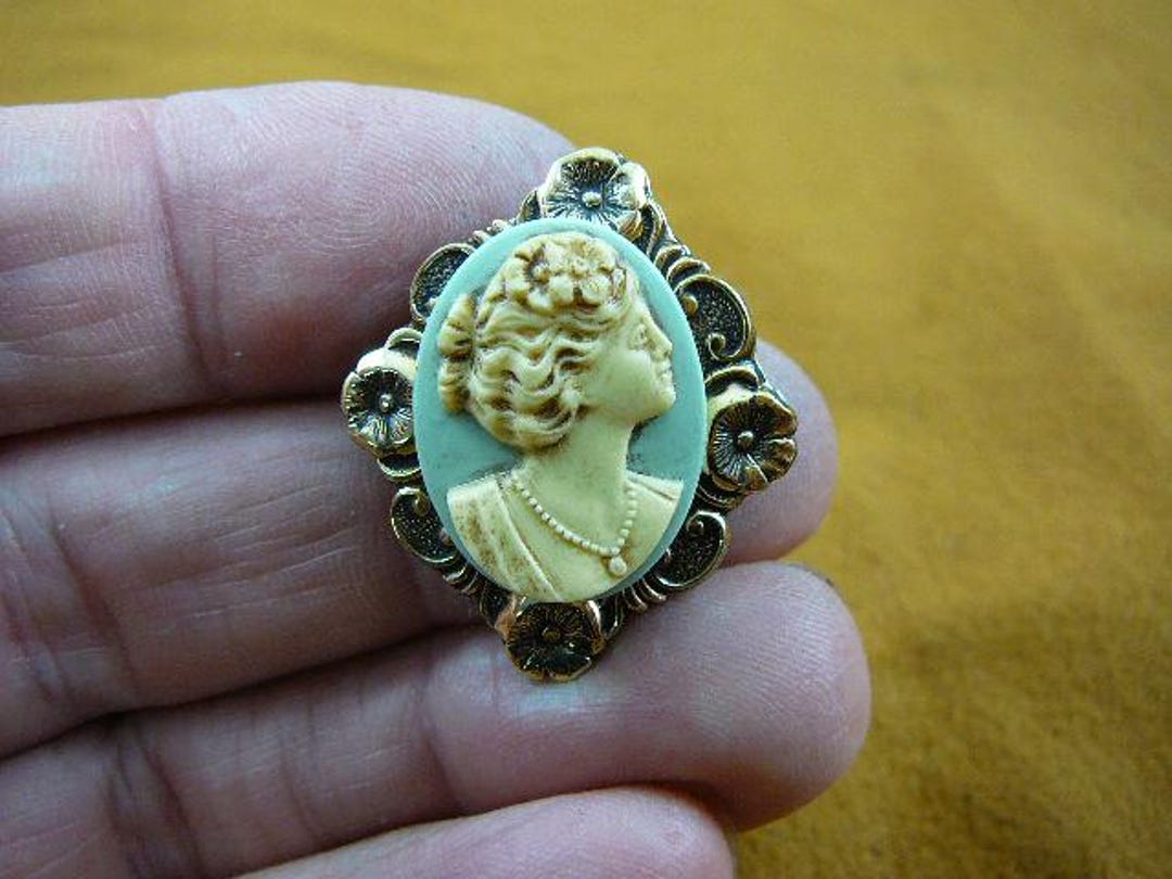 Lady Woman With Unturned Face With Flowers in Her Hair Light Blue + Off ...
