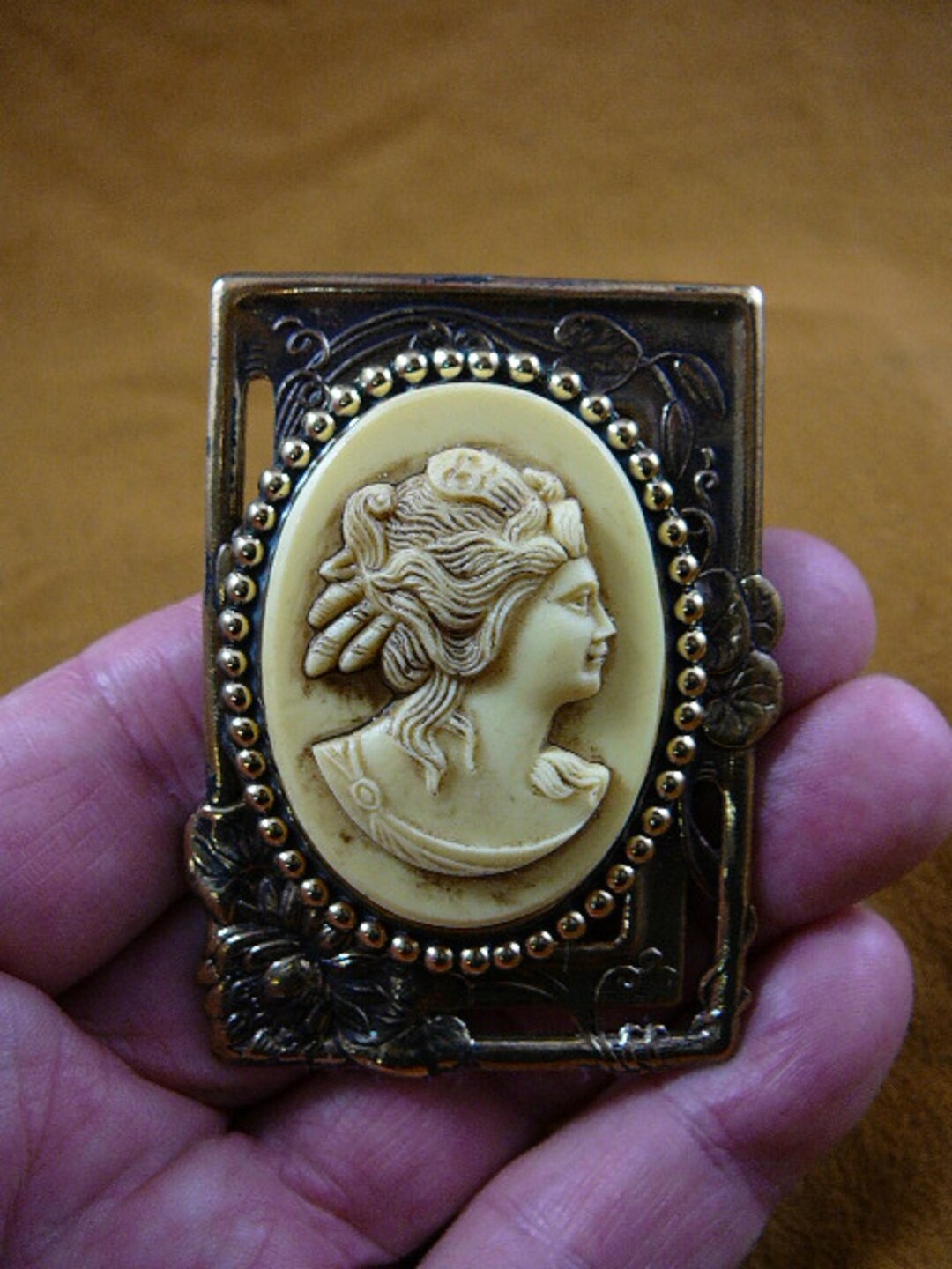 Psyche Greek Mythology Medusa Lady Woman off White Oval CAMEO Pin ...