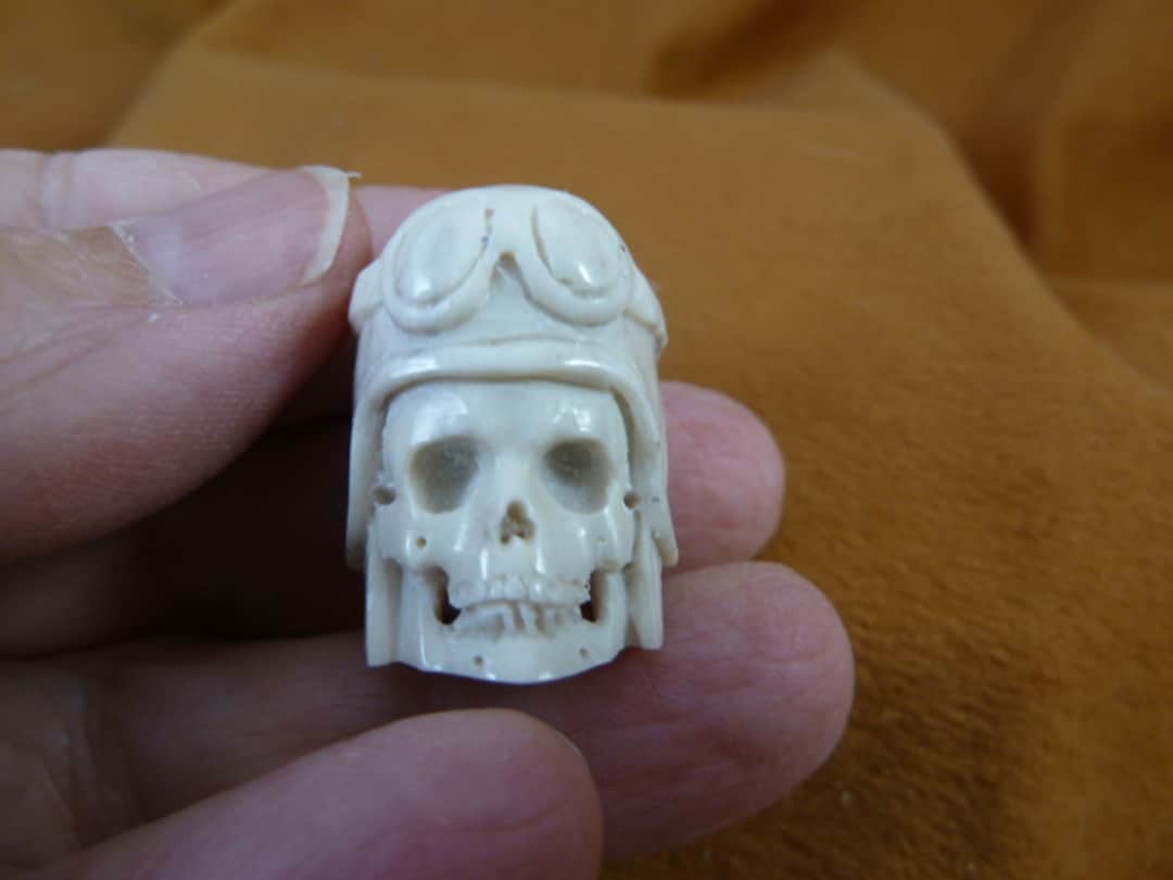 Small White Human Skull Steampunk Cranium Figurine Bali Detailed ...