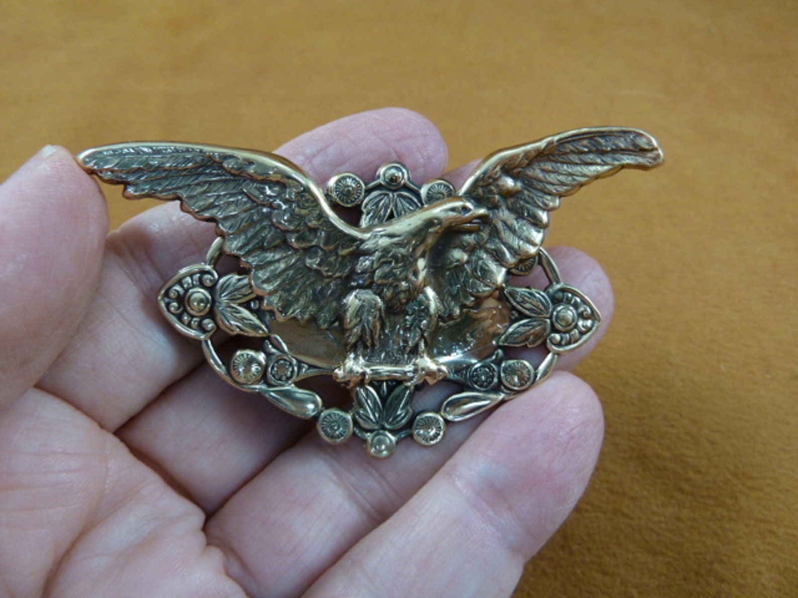 Bald Eagle Bird Flying Eagles Wings Spread Repro Brassrass Pin Brooch ...