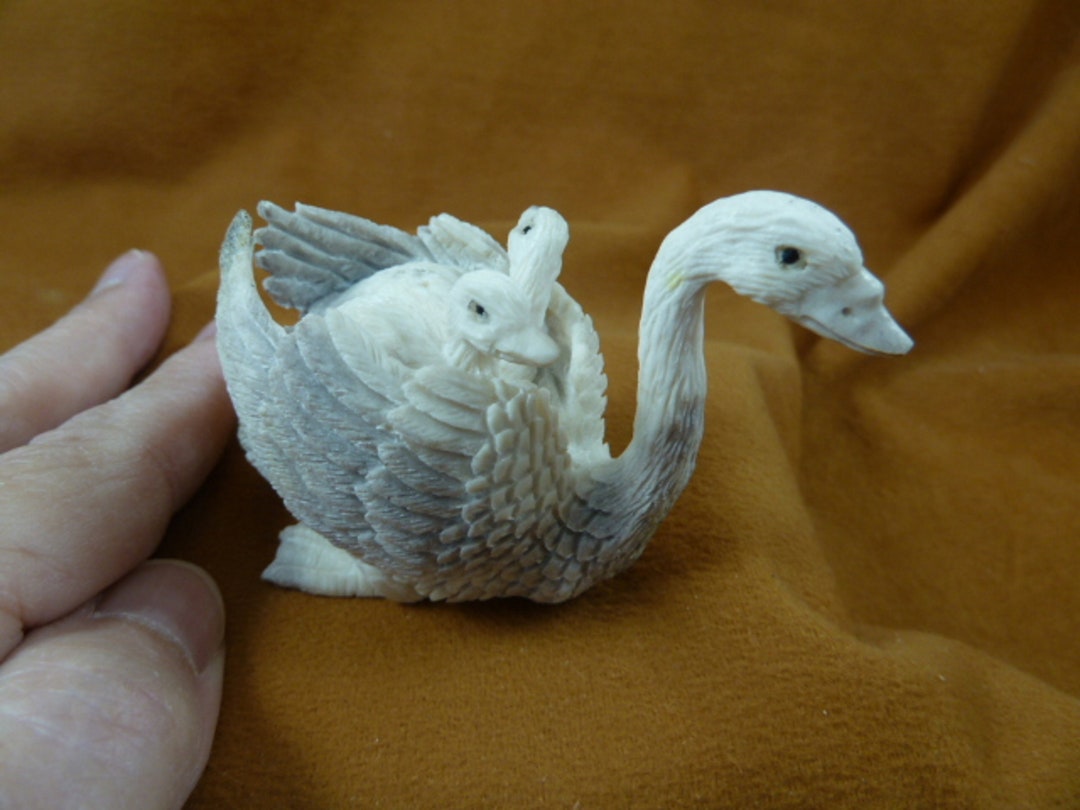 Little Swan of Shed ANTLER Figurine Bali Detailed Carving of Shed Moose ...