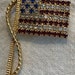Vintage Flag Red White Blue Crystals Set in Gold With Pole and Rope in ...