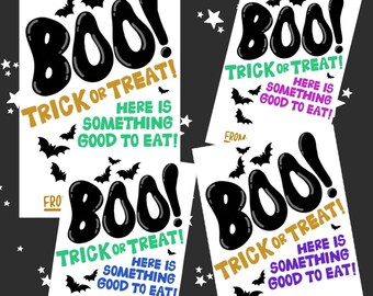 Halloween Gift Bag Tags, Halloween Treat Tags, Boo Bags, Preschool Gift ...