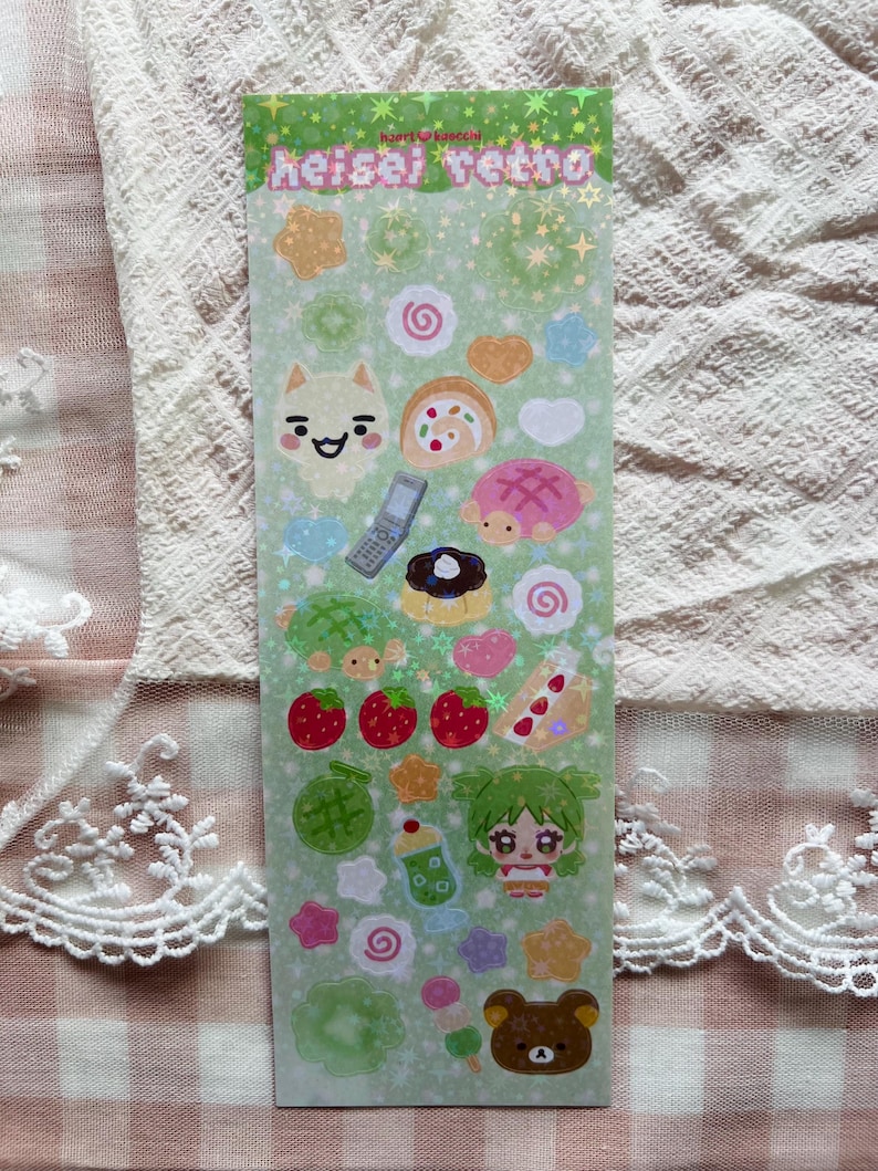 Heisei Retro Sticker Sheet: Neapolitan, Angel, Summer. Mint Choco - Etsy
