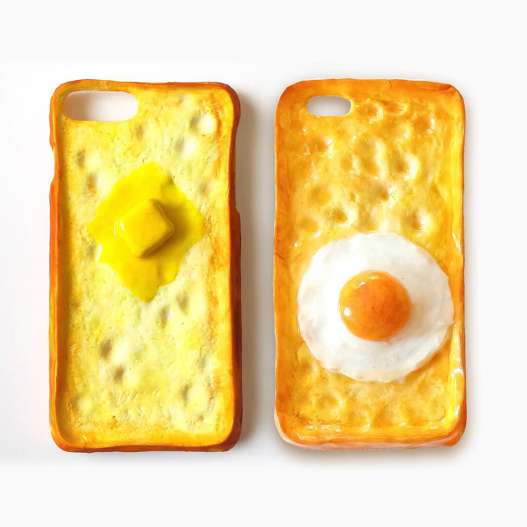 Custom Handmade Toast Egg Butter Phone Case, Unique and Cute Design for ...