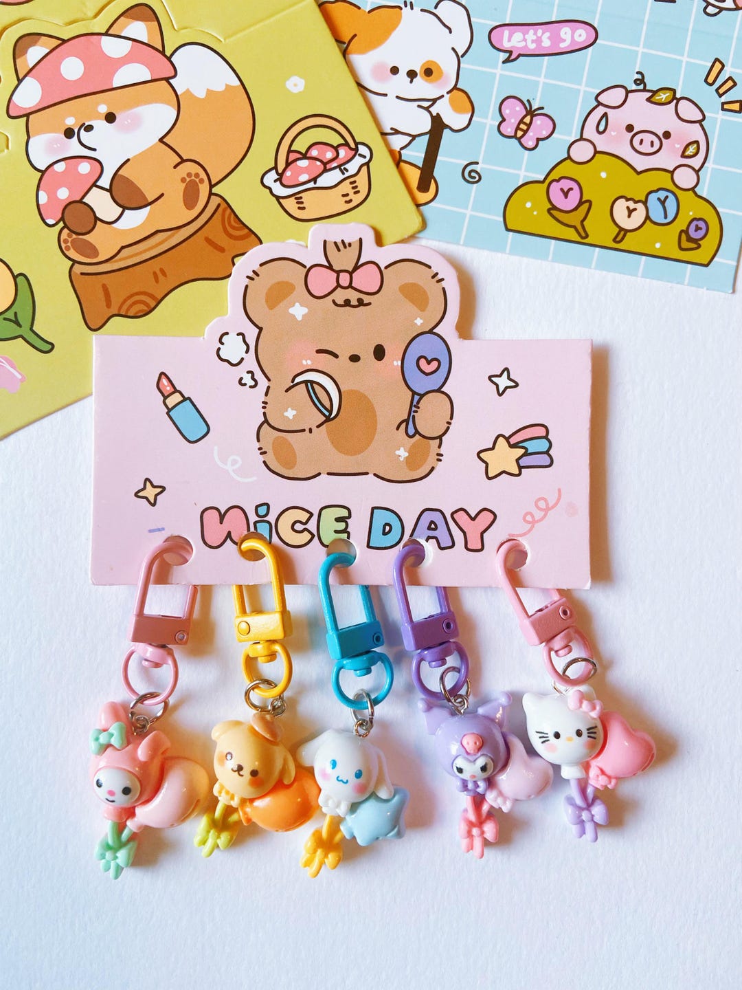 A Set of Keychains/kawaii Wallet Charm/backpack Chain/bag Chain/cute ...