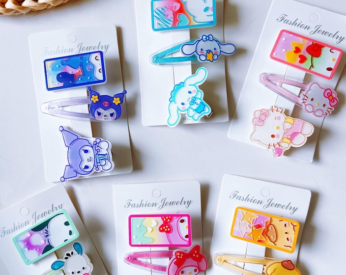 A Set of Cute Hairclips/light Acrylic Hairclip/kawaii Hairclip/sets ...