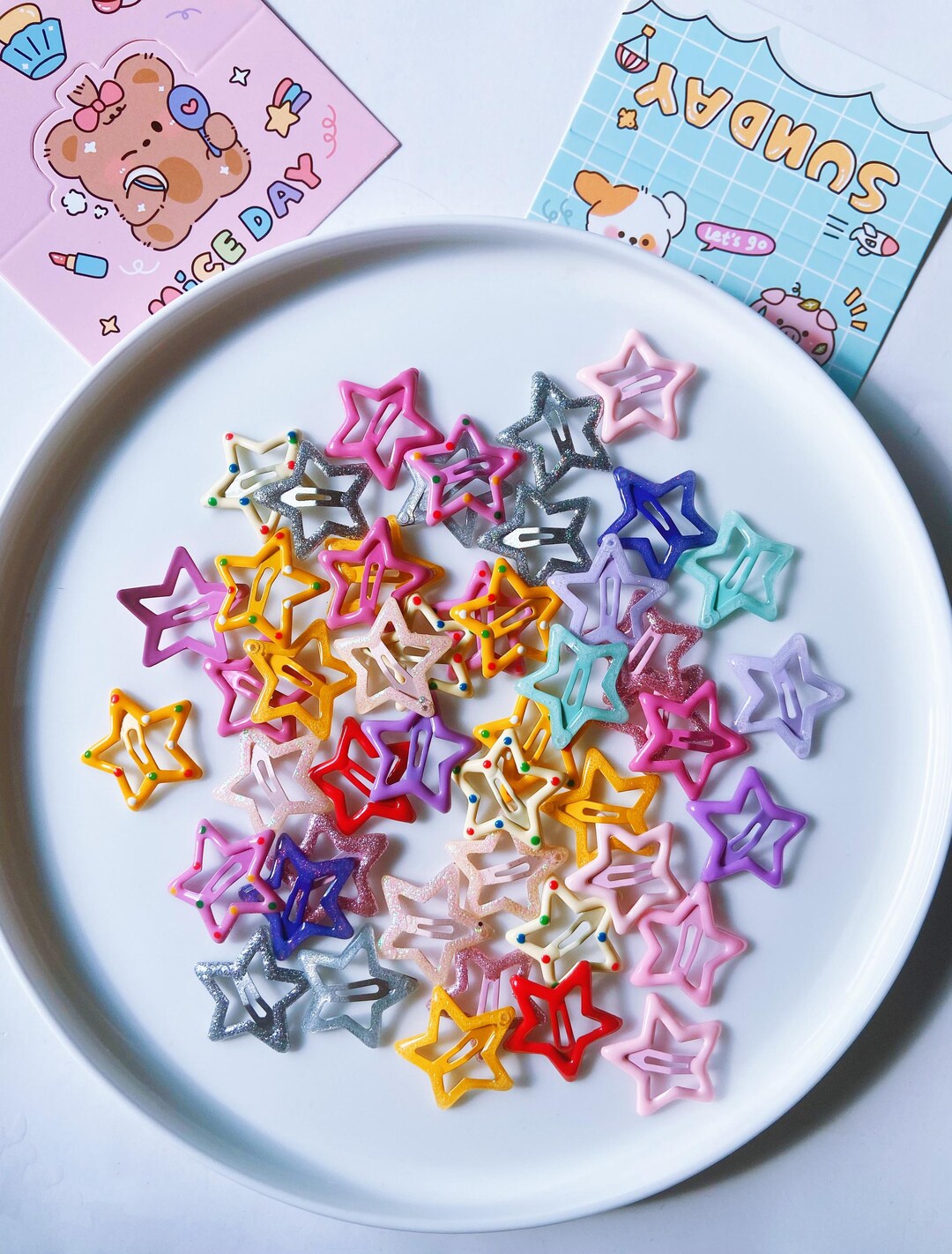 10 Random Pieces Star Shaped Hair Clips/star Shape Hair Pins/ Star Hair ...