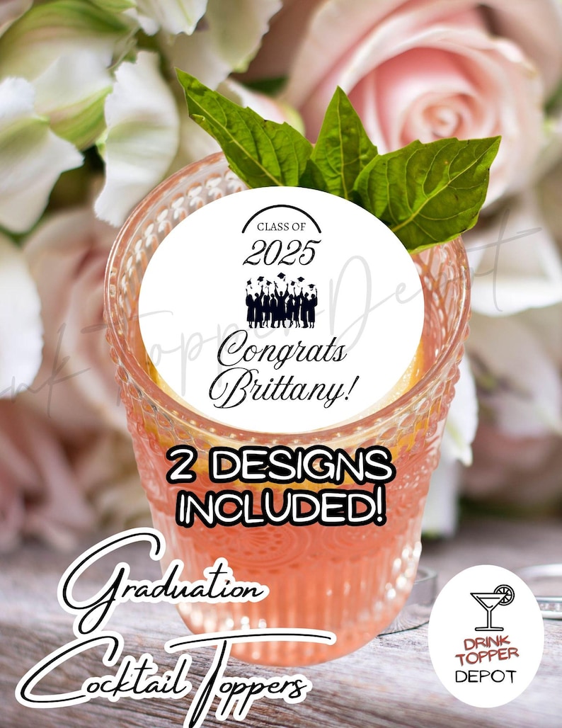 Graduation Edible Drink Toppers - Etsy