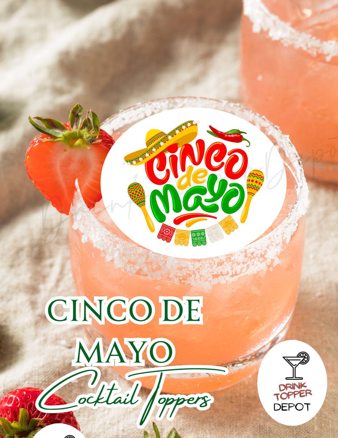 Cinco De Mayo Edible Drink Toppers or Cupcake Toppers L Cinco De Mayo ...