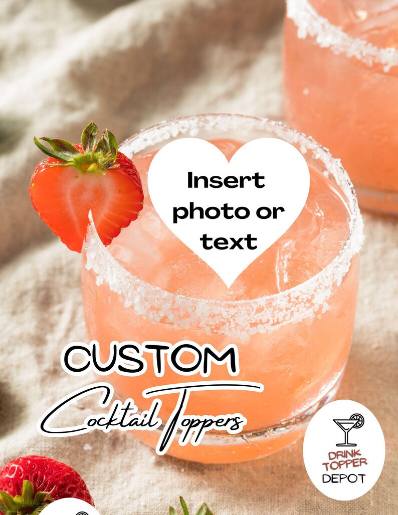 Heart Shaped Custom Edible Drink Toppers L Birthdays Weddings Holidays ...