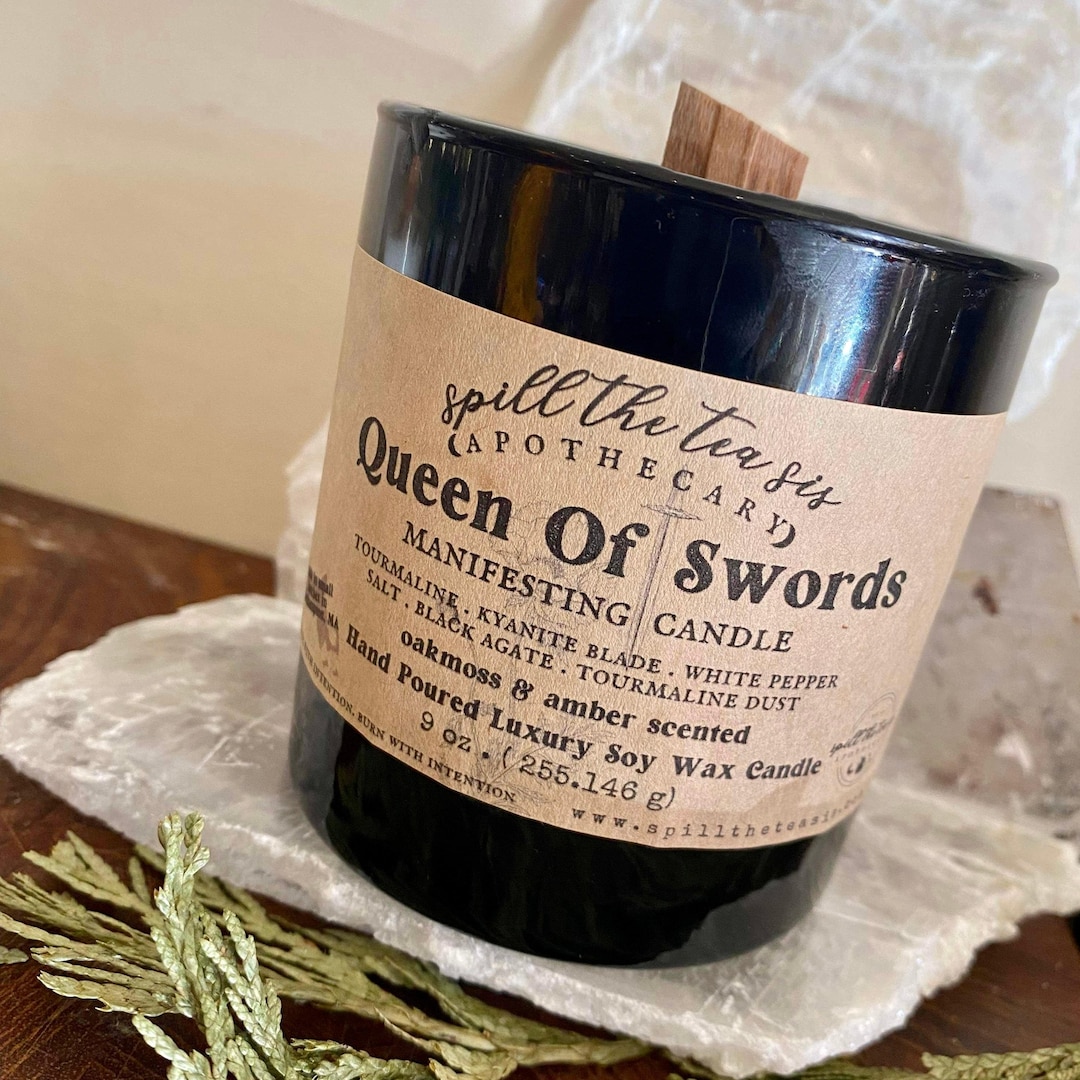 Queen of Swords Tarot Candle - Etsy