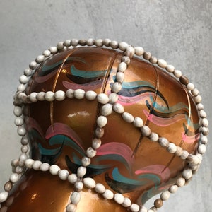 Vintage Huge Handpainted Mexican Shaker With Beads, Percussion ...