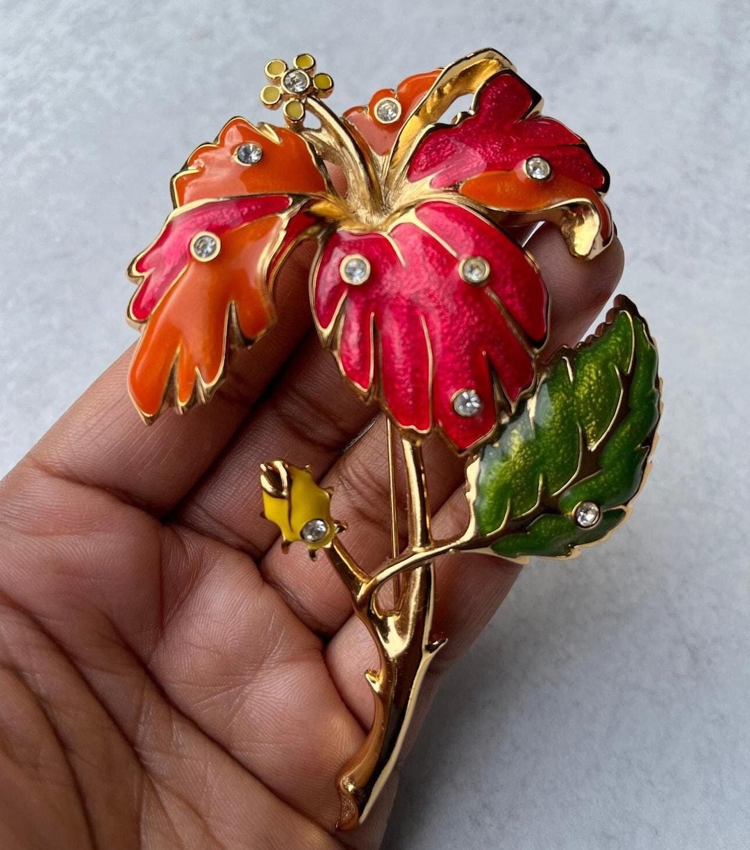 Vintage Huge Jose Maria Barrera Hibiscus Brooch, Statement Jewelry - Etsy