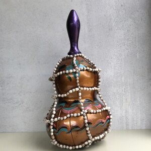 Vintage Huge Handpainted Mexican Shaker With Beads, Percussion ...