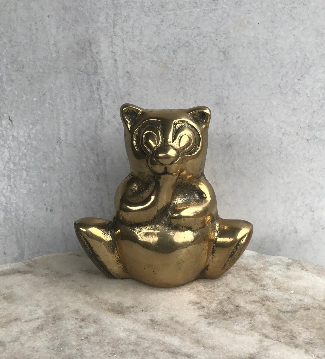 Vintage Panda Bear Brass Figurine, Panda Paperweight, Panda Statue - Etsy
