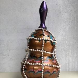 Vintage Huge Handpainted Mexican Shaker With Beads, Percussion ...