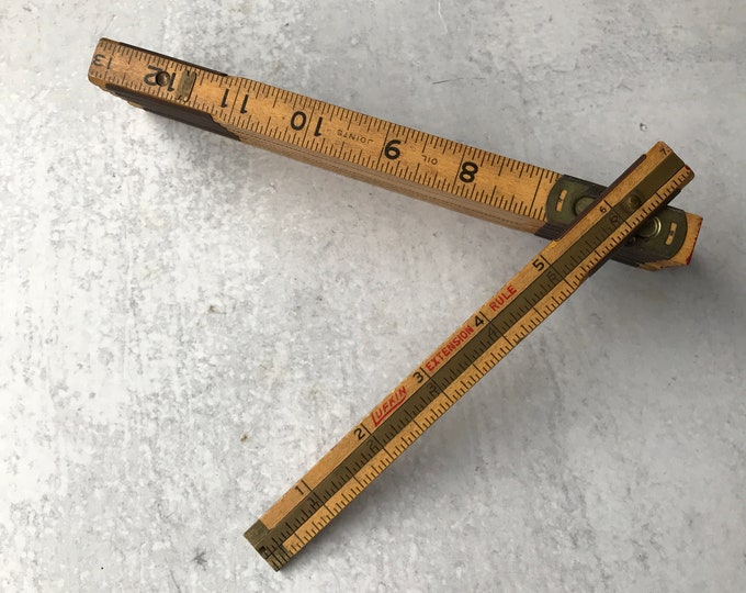 Vintage Lufkin Extension Rule, Folding Ruler, 72 Inches, Wooden Ruler ...