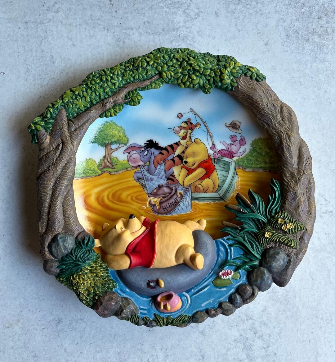 Vintage Winnie the Pooh 3D Plate, A Honey of a Summer Day, the Bradford ...
