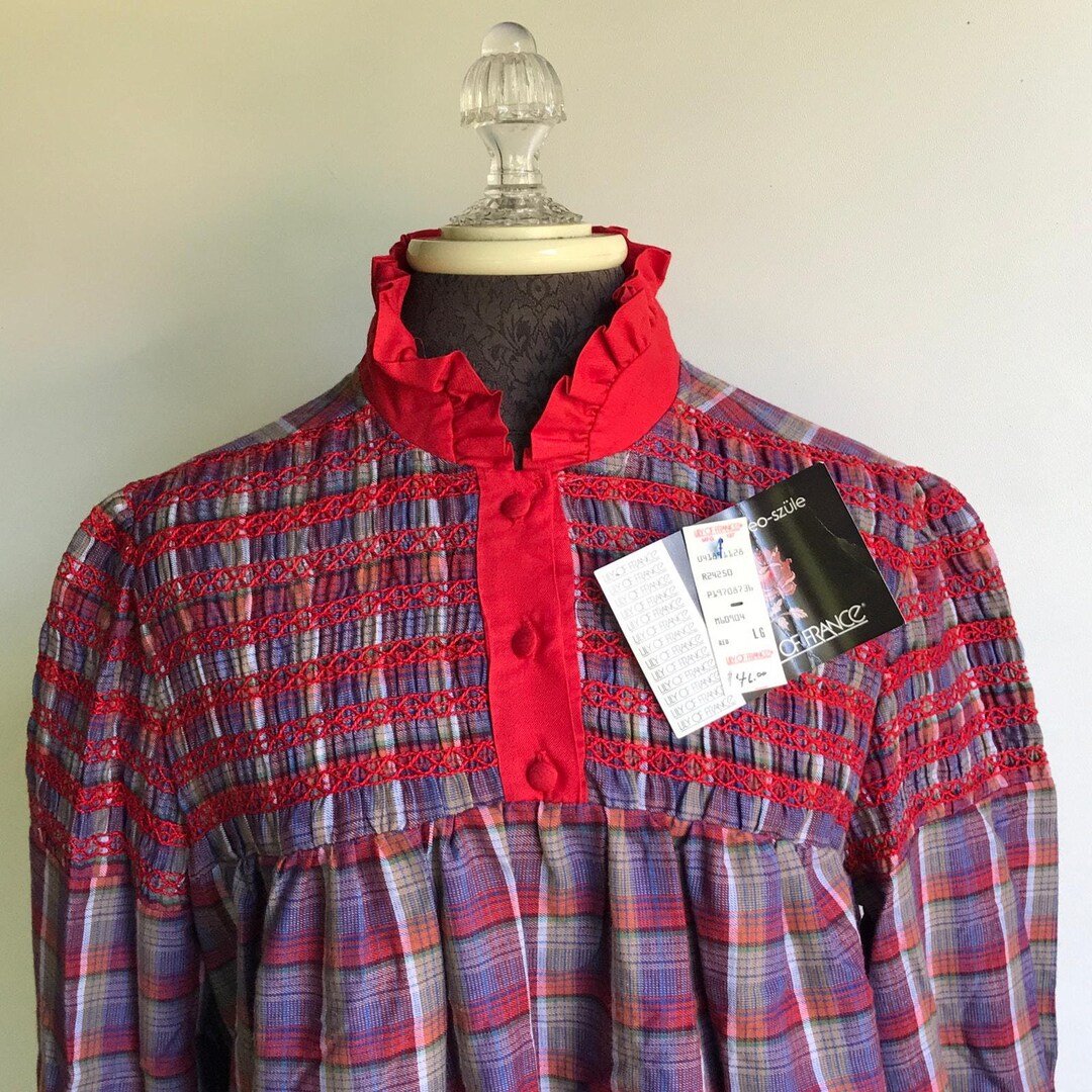 Vintage Lily of France Red Plaid Soft Cotton Nightgown Sleepwear - Etsy