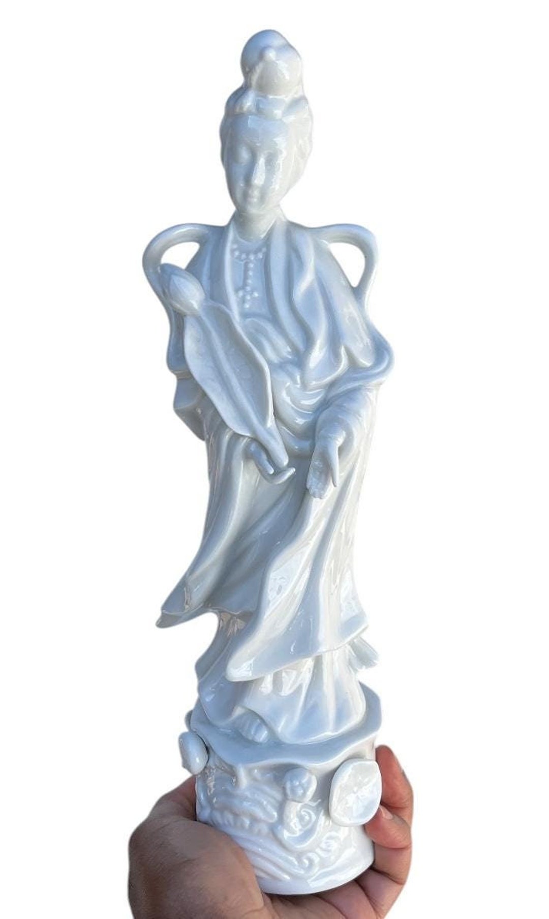 Vintage Porcelain Asian Female Statue, Kwan Yin, 12 Inch - Etsy