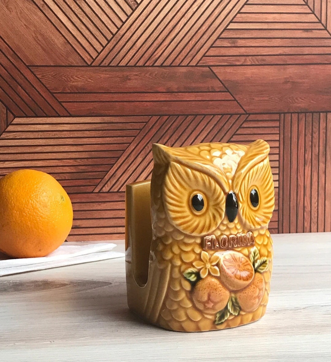 Vintage Florida Owl With Oranges Napkin Holder - Etsy
