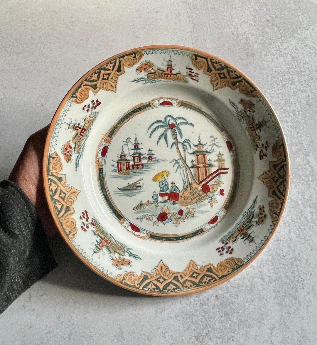 Antique 1890's Chinoiserie Plate, the Royal Sphinx Factory Petrus ...